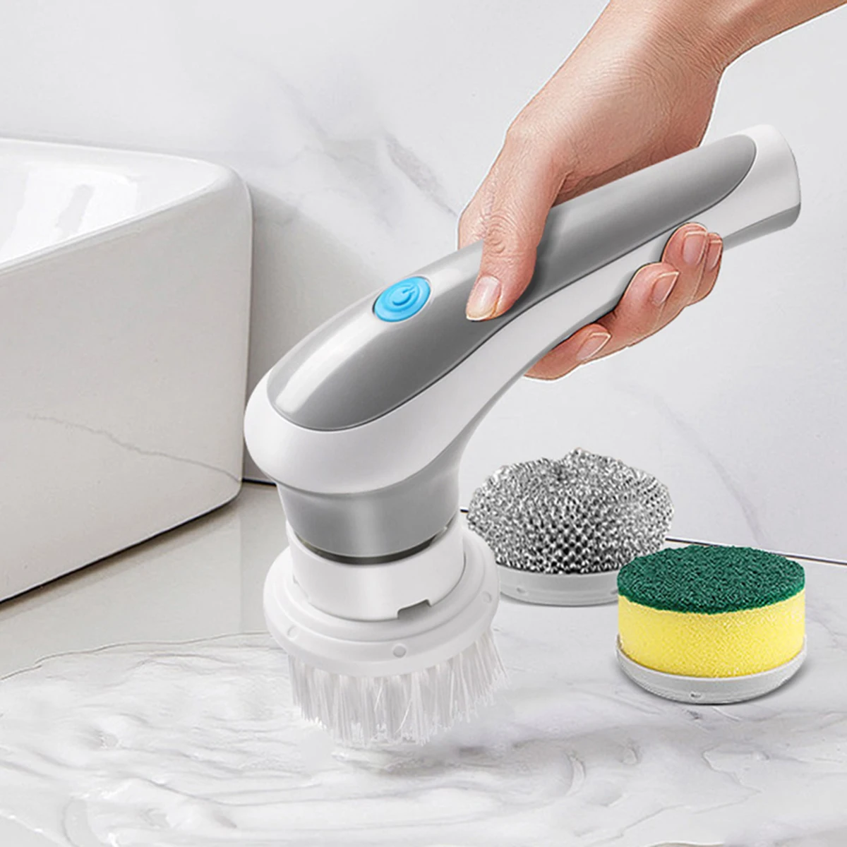 Small-rechargeable-spin-scrubber-kitchen-sink-dish-3-in-1 ...