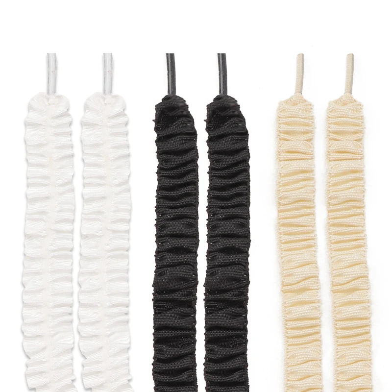 Cute Girly Style Lace Fungus Shoelaces for Sneakers Flat Elastic Silk ...
