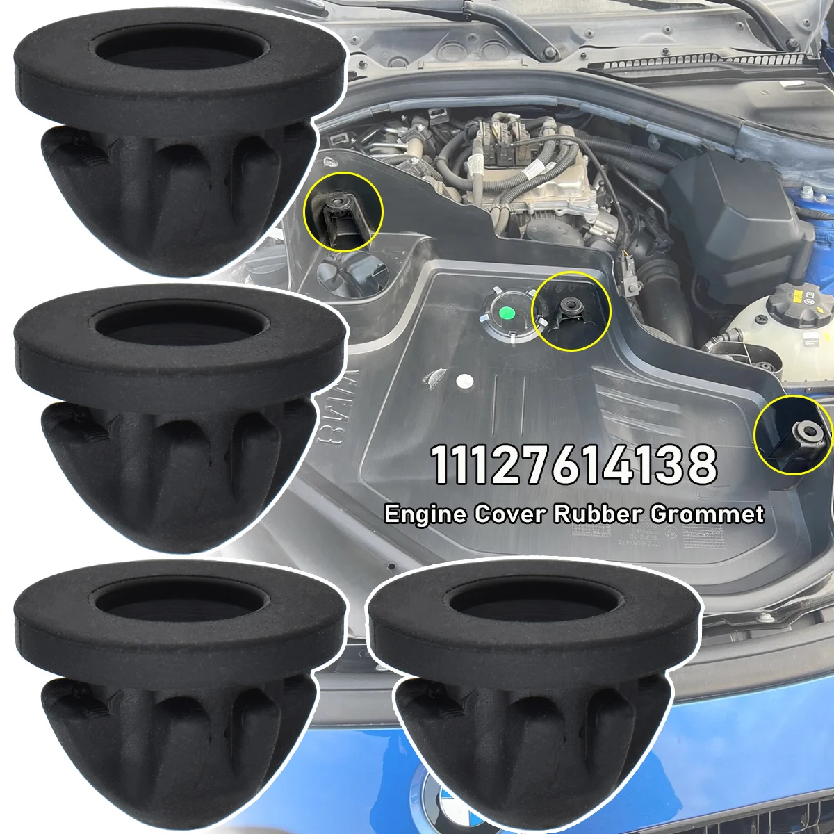 1-4PCS-Engine-Cover-Trim-Rubber-Mount-Grommet-Bush-Bump-Stop ...