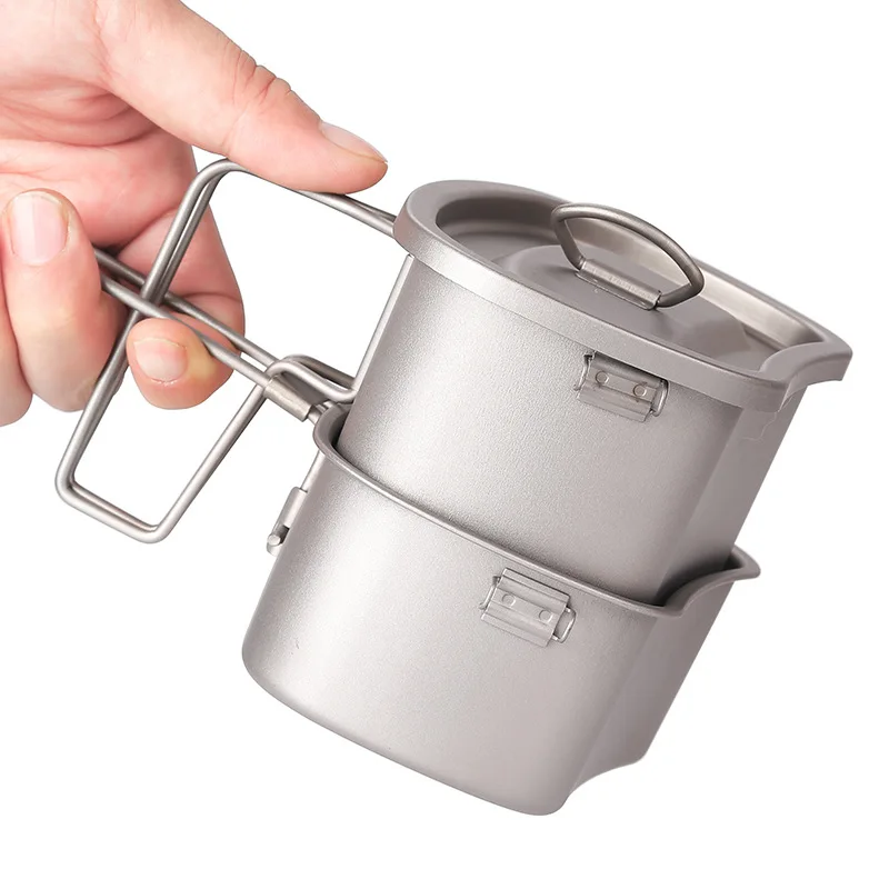Pure Titanium Kettle Lunch Box Outdoor Camping Hiking Picnic Set Of ...