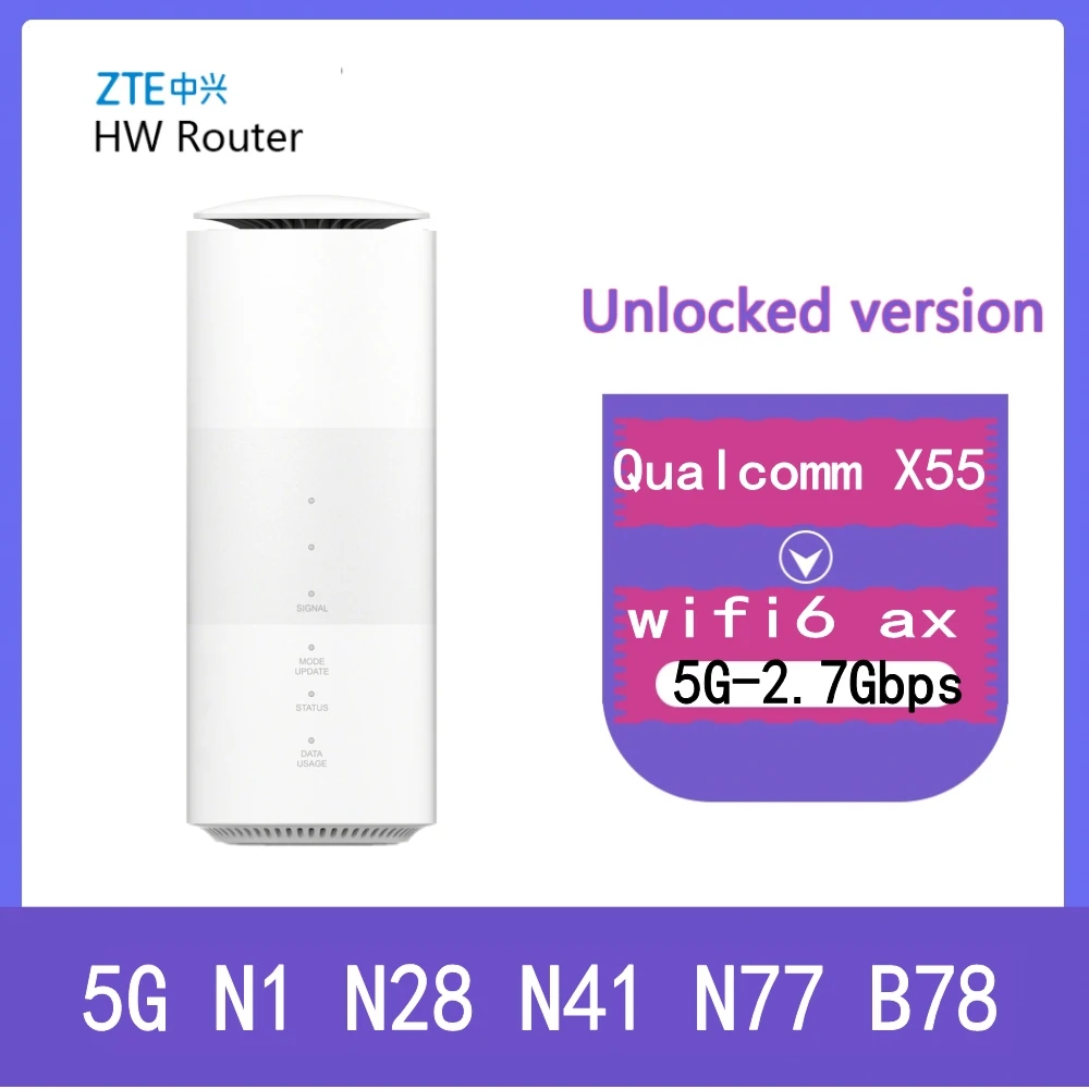 Odblokowany zte ZTR01 Wifi 6 Router 5G CPE wzmacniacz sygnału wifi 5ghz SDX55 NSA + SA N78/79/41 ...