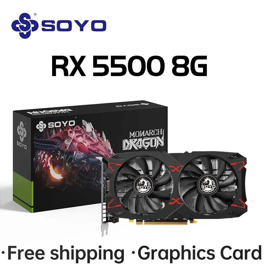 SOYO-Radeon-RX5500-8GB-Gaming-Graphics-Cards-AMD-GDDR6-128Bit-PCIE4-0 ...