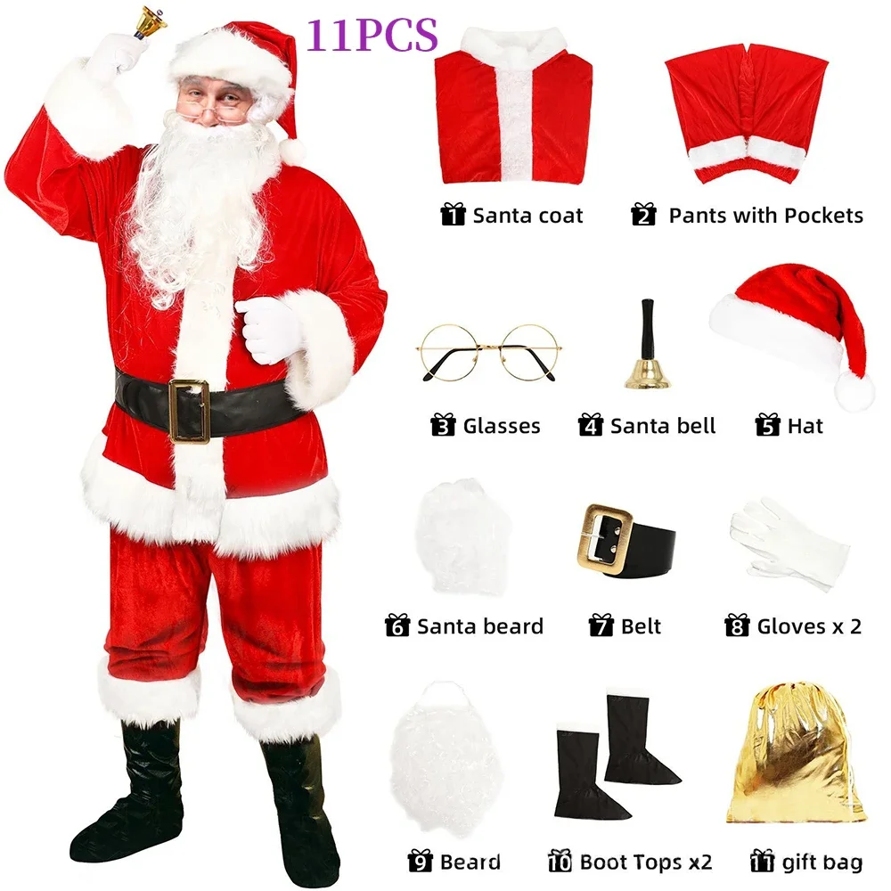 Disfraz de Papá Noel de piel verde para Navidad y Año Nuevo, disfraz de ...