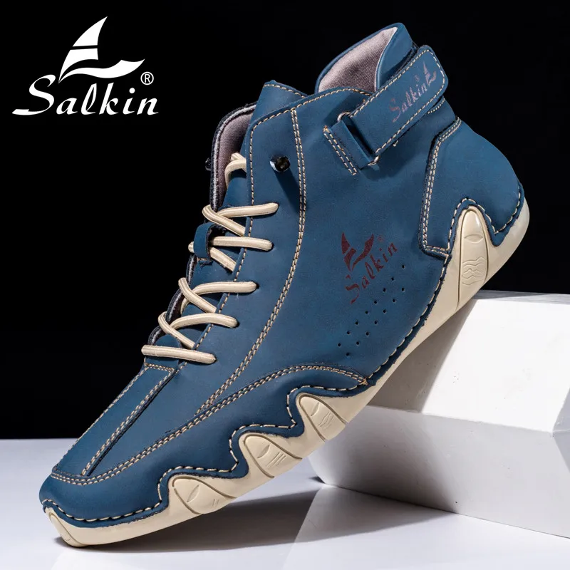 SALKIN-Retro-Classic-British-Style-Men-Leather-Shoes-Handmade-Shoes ...