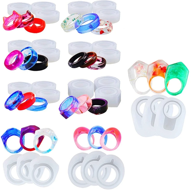 3pcs Ring Resin Molds For Jewelry Rings Silicone Casting Molds For DIY ...