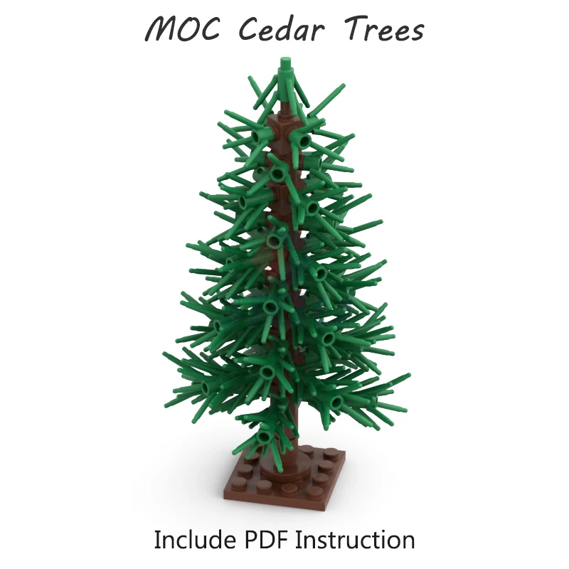 138 PCS Cedar Tree Model Green Scenery Landscape Building Blocks MOC ...