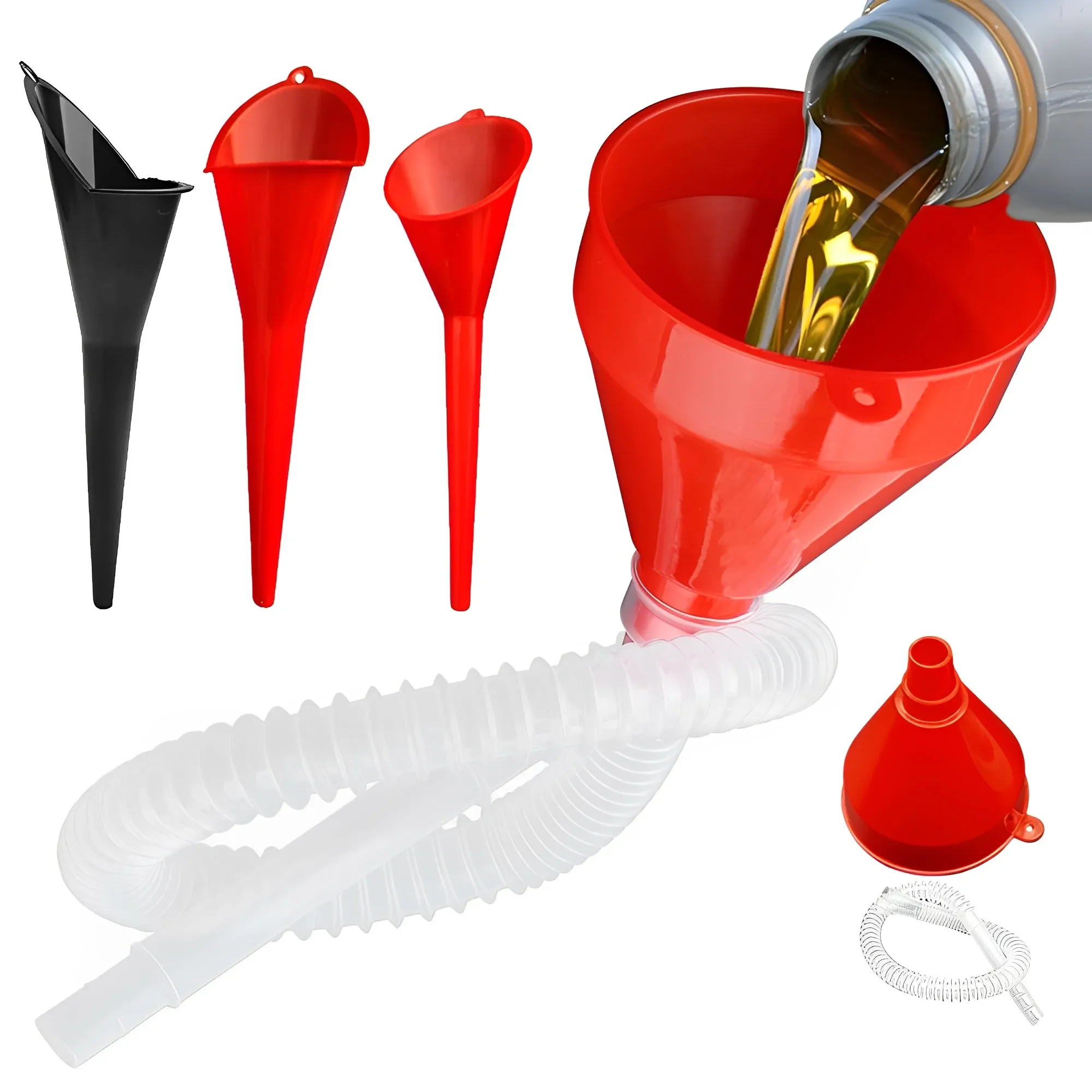 Car Long Pipe Refueling Funnel Telescopic Auto Detachable Hose ...