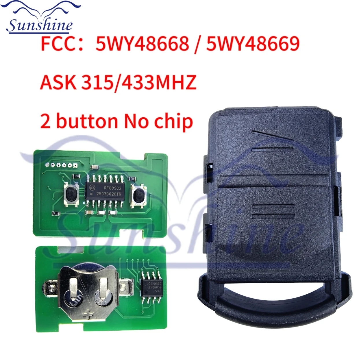 Sunshine Car Remote Key 5WK48668 NO Chip For Vauxhall For Opel Corsa C ...