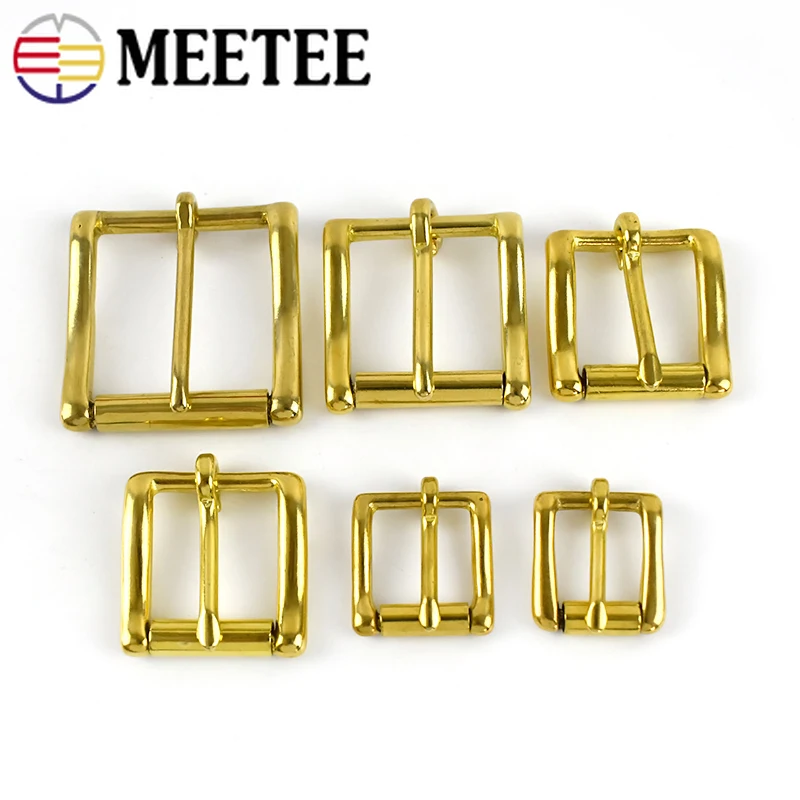 Meetee 2pcs ID13 38mm Pure Copper Pin Buckle Brass Roller Belt Buckles ...
