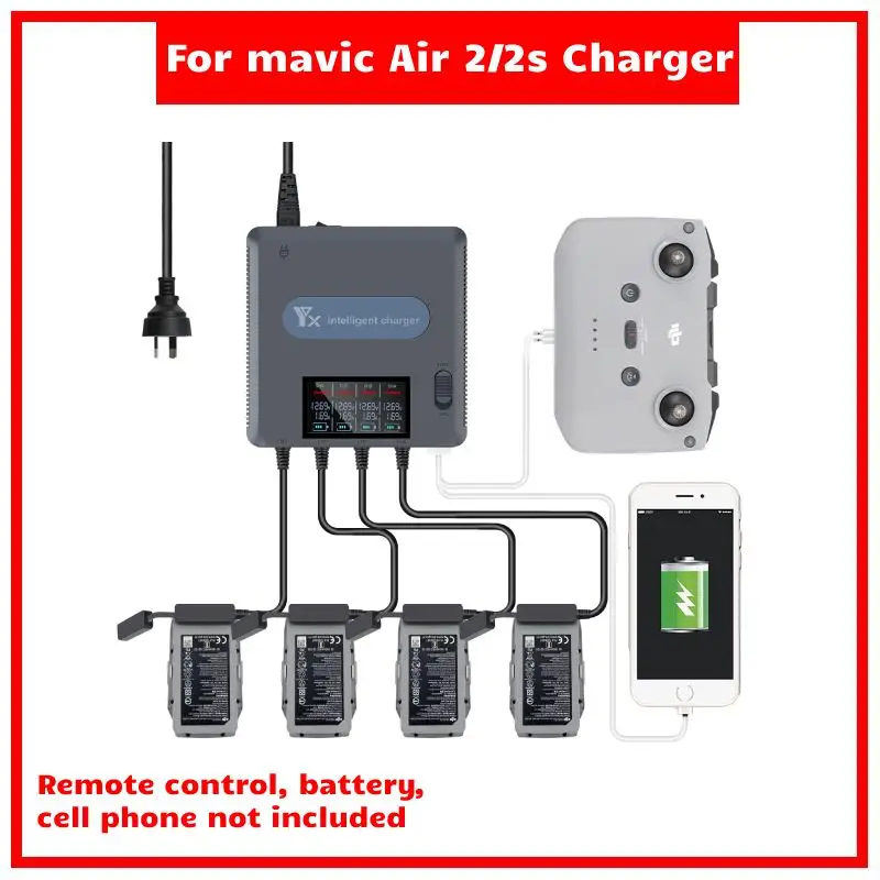 New For Mavic Air 2 /2s Drone6 In 1 Digital Display Battery Charger ...