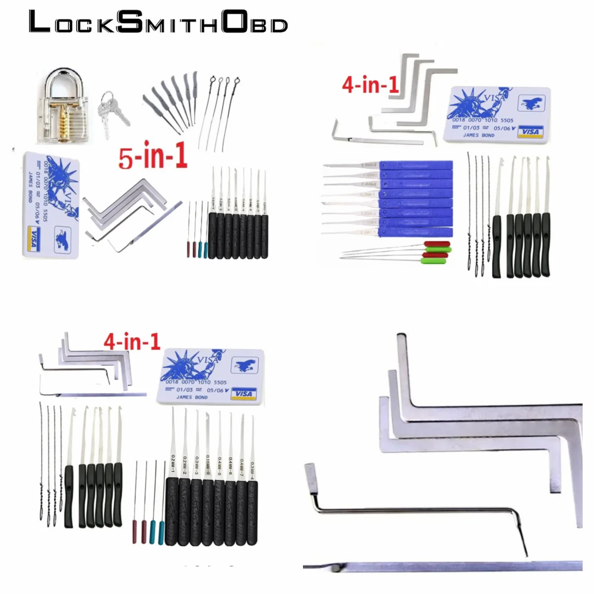 5in1-Full-Locksmith-Supplies-Hand-Tools-Lock-Pick-Set-Row-Tension ...