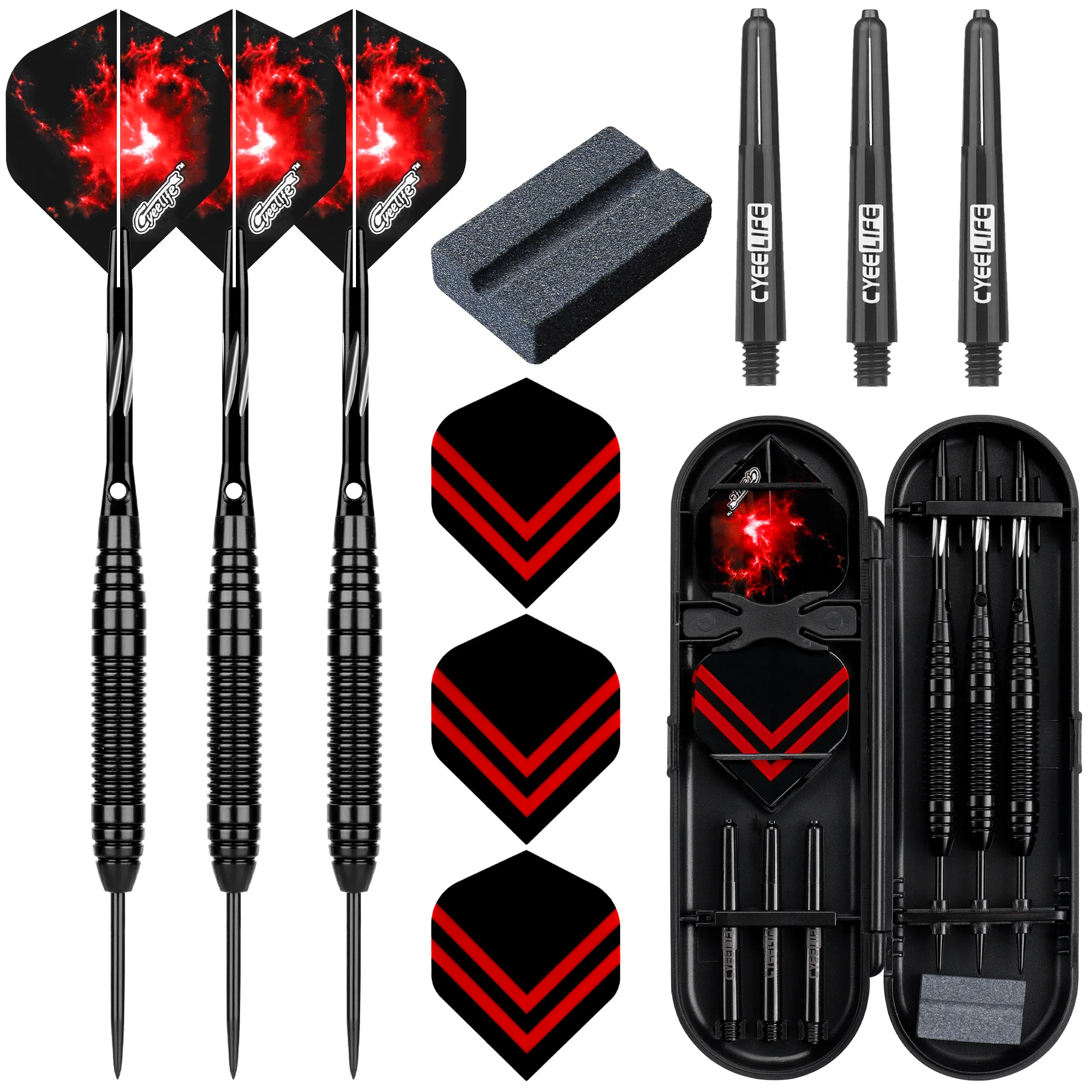 CyeeLife-22g-Professional-Dart-Set-3PCS-Steel-Tip-Darts-Flights-Anti ...