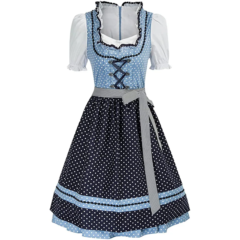 Cosplay Uniform Lovely Girl Lolita Sexy Puff Sleeves Midi Dress