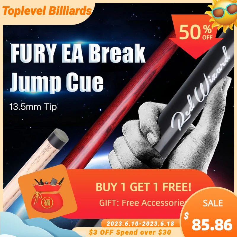 Fury Ea Billiard Break Jump Cue Stick 13.5mm Tip Maple Ashwood Punch ...