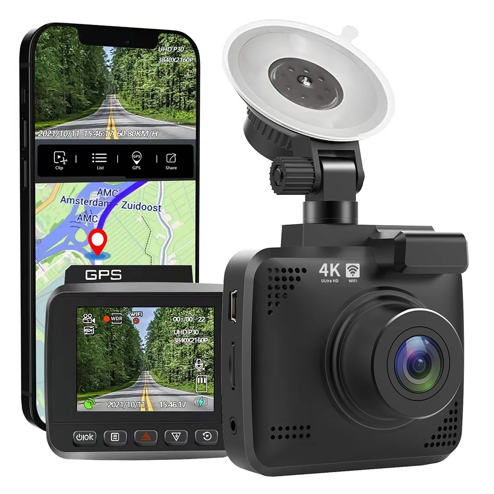 4K UHD Dash Cam Dual Lens Recording Dashboard Camera Super Night Vision ...