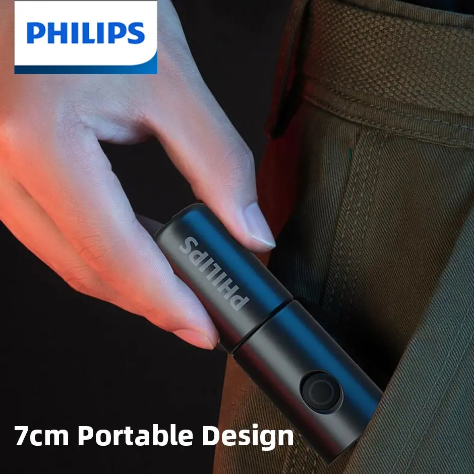 Philips New 7cm LED Rechargeable Mini Portable Flashlight 7 Lighting ...