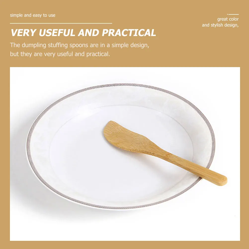 12Pcs Bamboo Dumpling Filling Spoon Wonton Stuffing Tools Butter Cream ...
