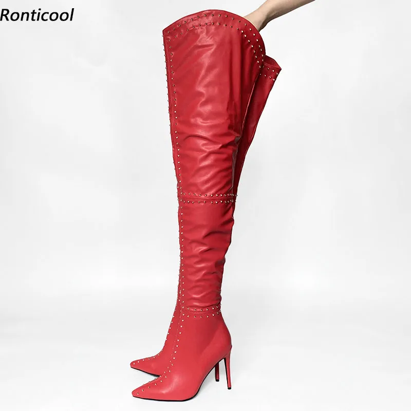 Ronticool-Italian-Style-Women-Winter-Thigh-Boots-Studded-Sexy-Stiletto ...