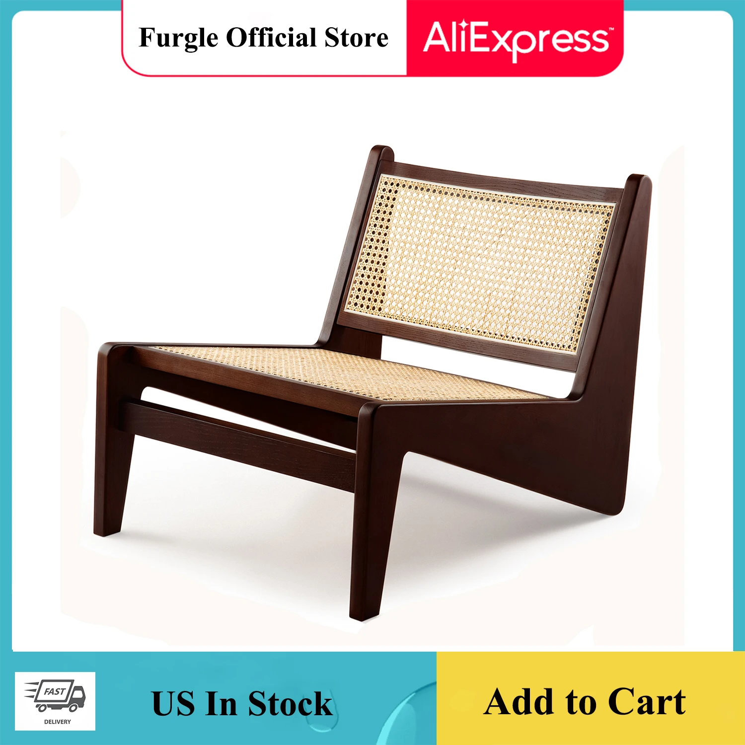Modern-Solid-Wood-Rattan-Kangaroo-Chair-Single-Sofa-Recliner-Retro ...