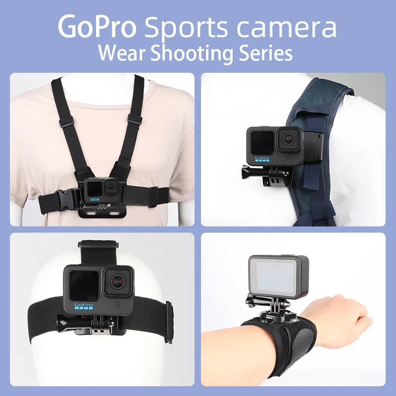 For Gopro Hero 10 9 8 7 6 Action Camera Chest Strap Headband Set Mount ...