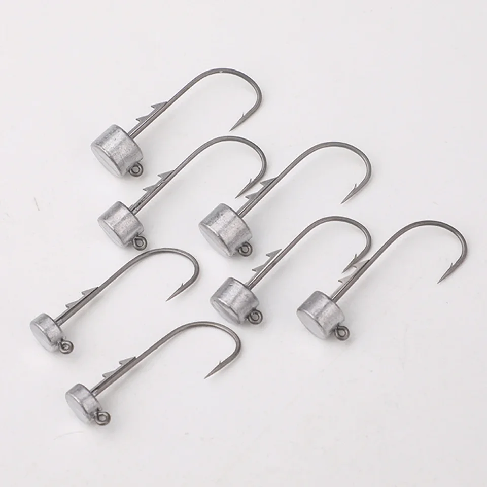 Ice Fishing Lures 50 Pack Ned Rig Jig Hook Kits, Jig Heads For Soft ...