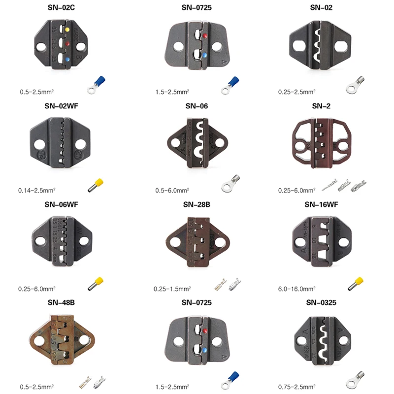 SN-Crimp-Plier-Jaws-Pliers-Dies-Plug-Tube-Insulation-Non-insulated ...