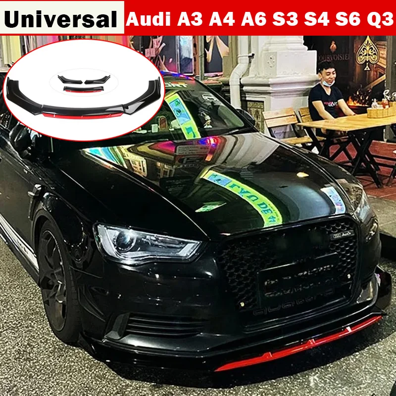 For Audi A3 A4 A6 S3 S4 S6 Q3 B6 B7 B8 Front Bumper Lip Chin Universal ...