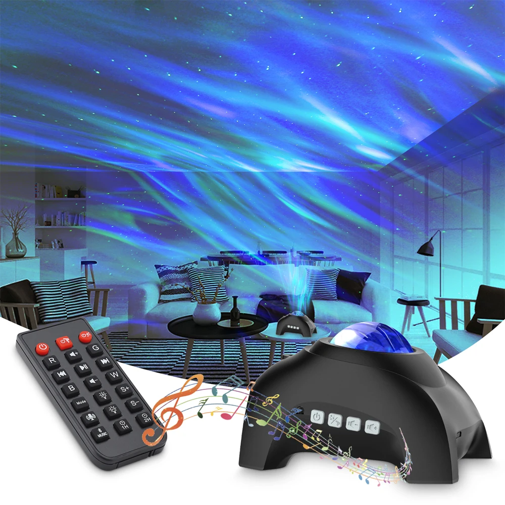 LED Aurora Starry Sky Projector Night Light Music Speaker Galaxy ...