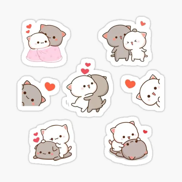 Mochi-Peach-Cat-Sticker-Pack-10PCS-Stickers-for-Water-Bottles-Home ...