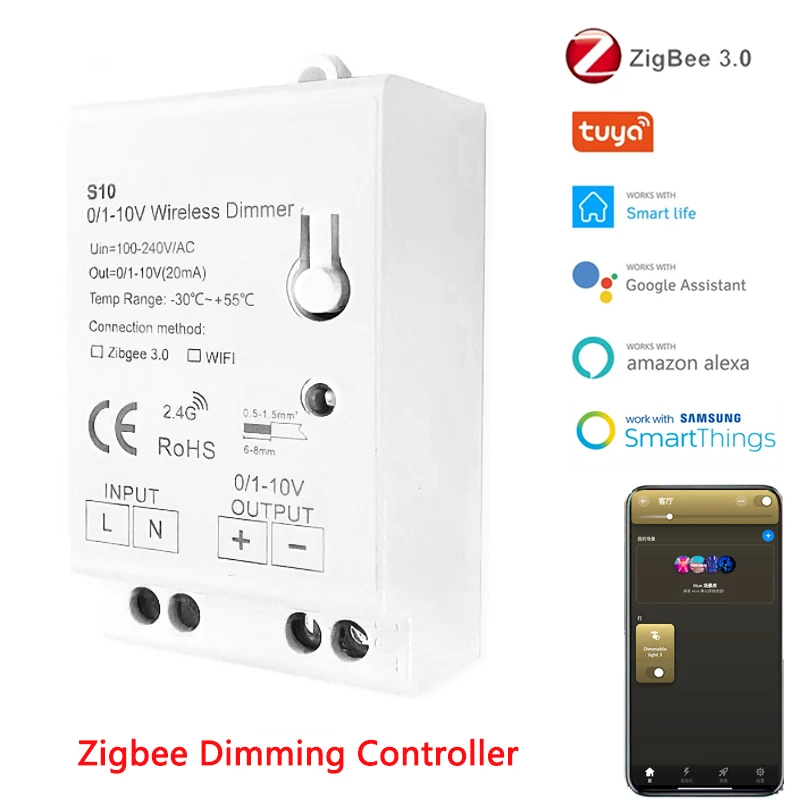 Tuya Smart Zigbee Led Controller 0-10v 1-10v Light Dimming Controller Smart Home Dimmer Work ...
