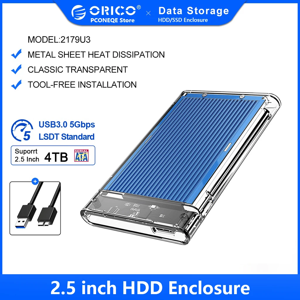 Orico 2.5'' Usb3.1 Gen1 Type C Hdd Enclosure Case Usb3.0 Hdd Case 4tb ...