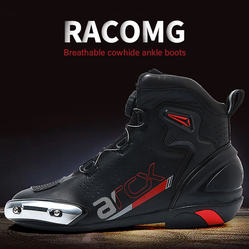 ARCX Men Motorcycle Boots Riding Four Seasons Breathable Leather ...