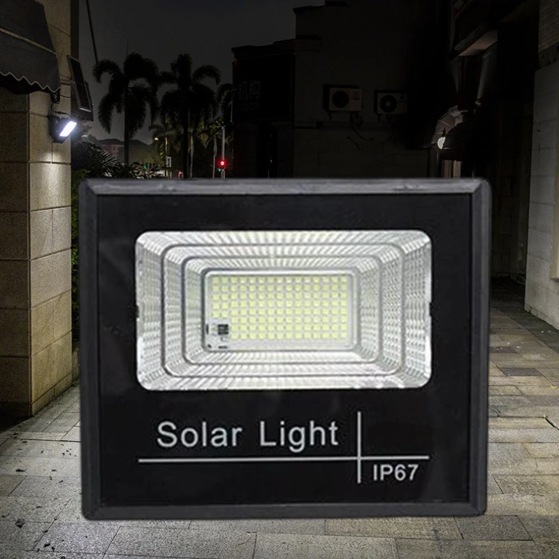 30W-300W Large Battery Solar Panels LED Floodlight Remote Control IP67 ...