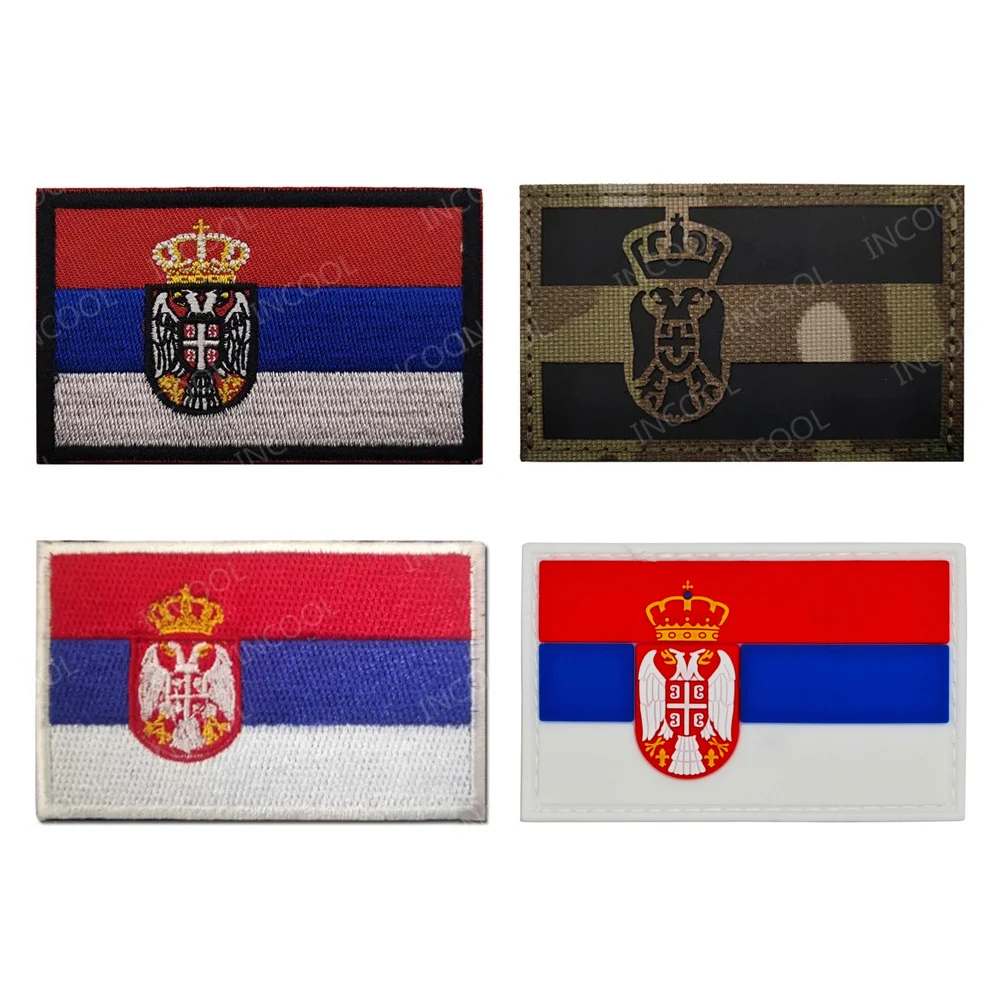 Serbia-Flag-Embroidered-Patches-IR-Reflective-Serbian-Appliqued-Armband ...