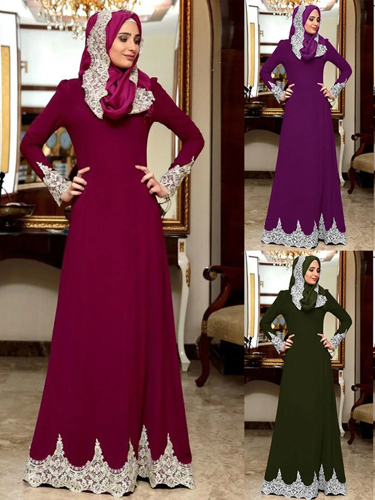 Vintage-Muslim-Dress-Women-Slim-Fit-Long-Sleeve-Maxi-Hijab-Dresses ...