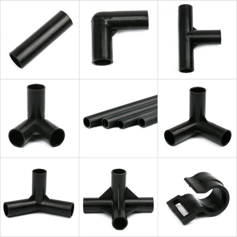 2~25PCS 8/12/16/19mm Black ABS Plastic Fittings PVC Pipe Connector DIY ...