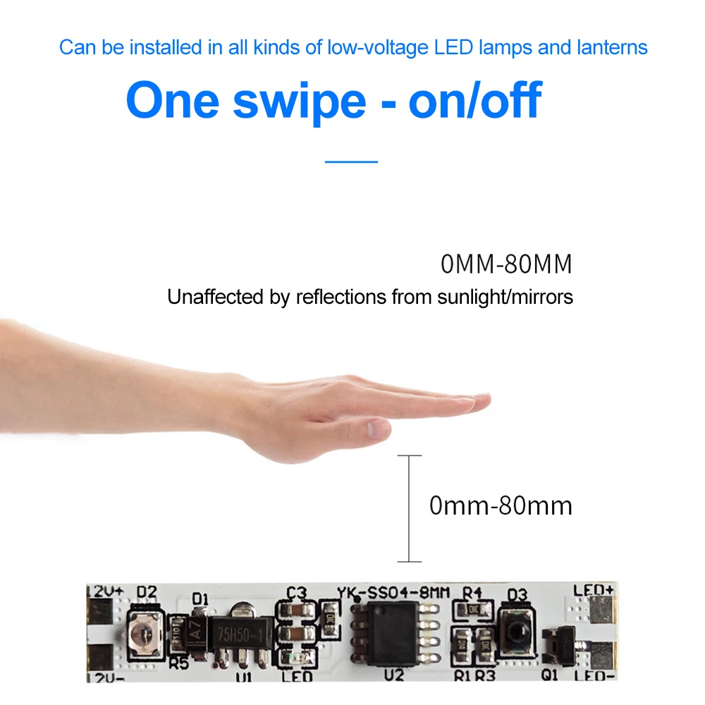 Motion-Sensor-Hand-Sweep-Switch-DC12V-Hand-Wave-Scan-IR-Sensor-Switch ...