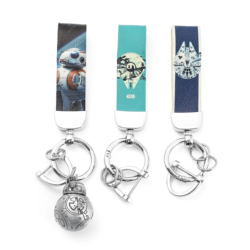 Disney Bb8 Star Wars Millennium Falcon Keychain Fashion PU Leather ...