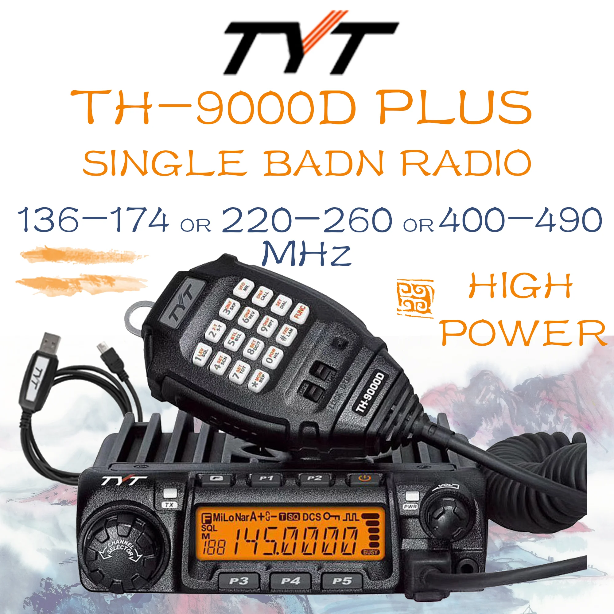 TYT-TH-9000D-PLUS-60W-High-Power-Mobilfunk-Mono-Single-Band-Transceiver ...