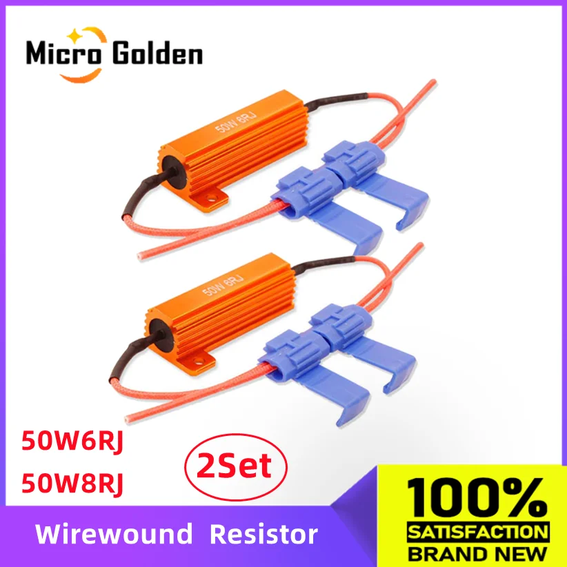 2PCS Load Resistor for LED 50W 6RJ 8 ohm Wirewound Resistor Aluminum ...