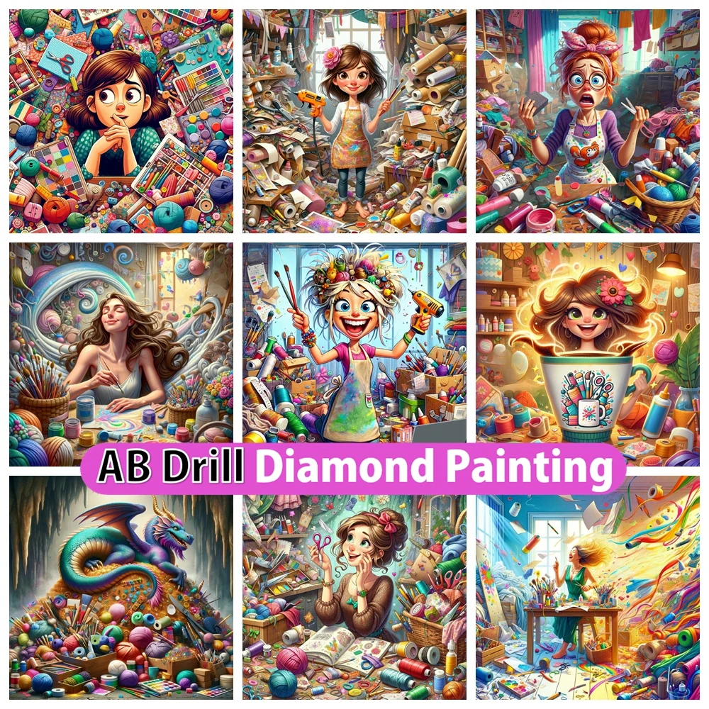 Diy 다이아몬드 아트 페인팅 키트 2024 자수 쥬얼리 모자이크 크로스 스티치 디즈니 공주 홈 장식 어린이 선물 공예