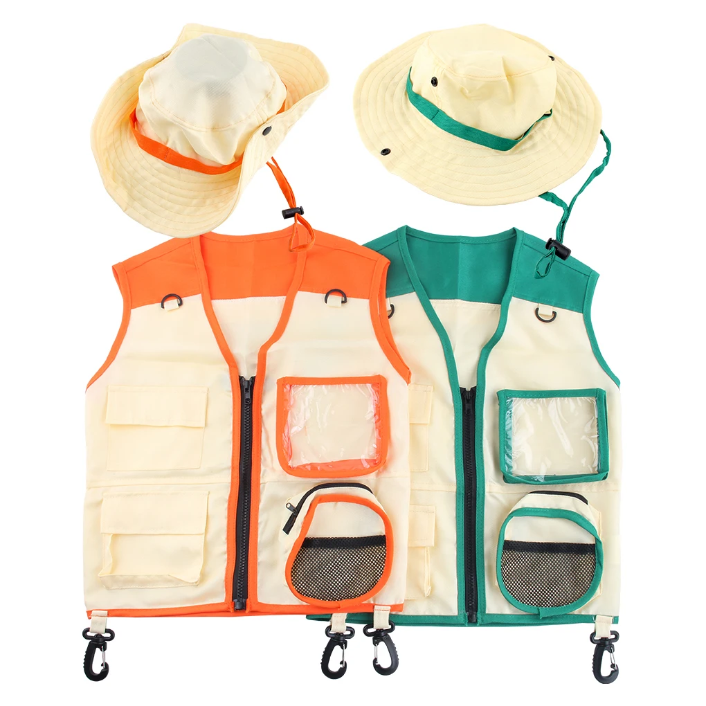 Kids-Insect-Explorer-Vest-Hat-Kit-Outdoor-Camping-Fishing-Adventure ...