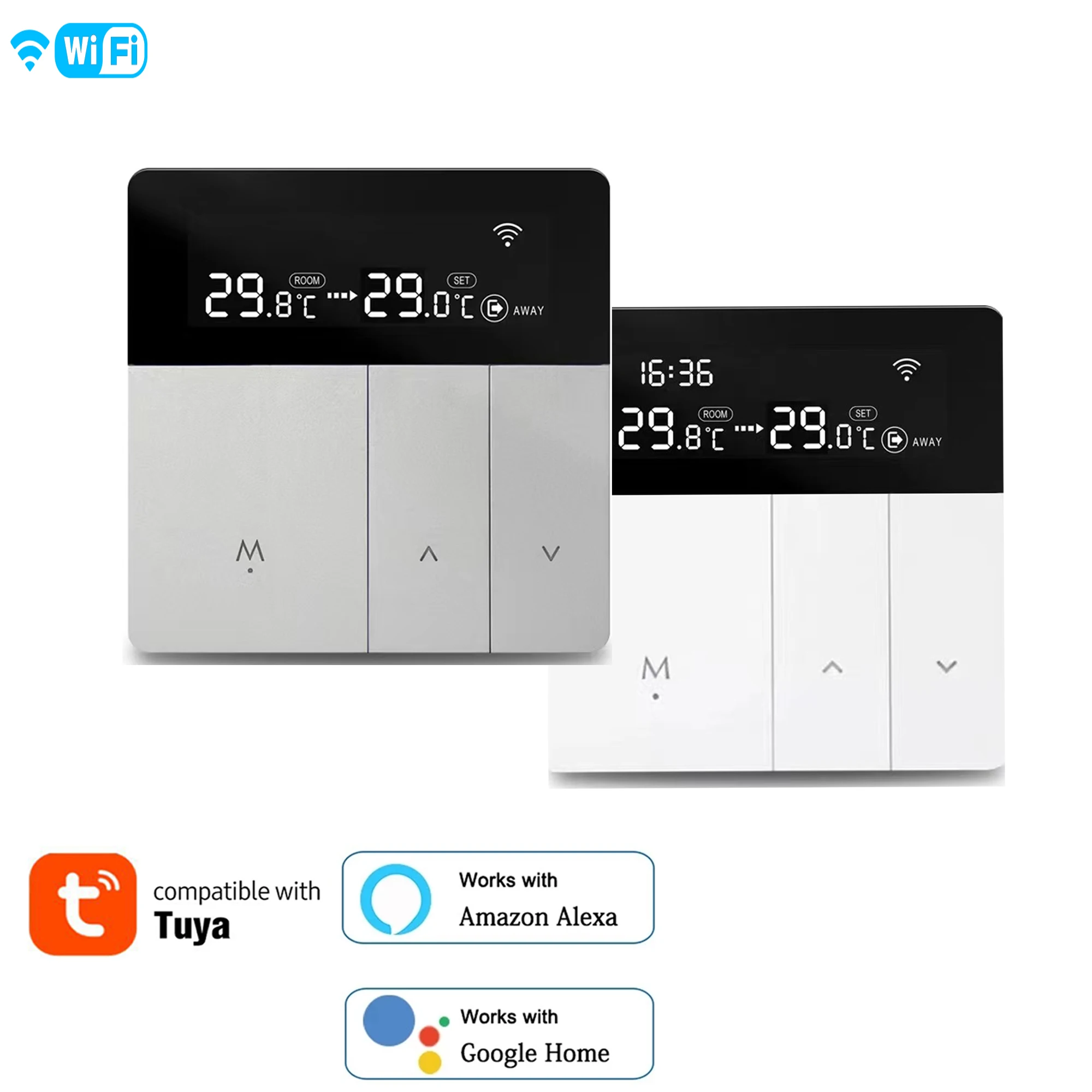Tuya WiFi Smart Thermostat Temperaturer, Programmable Smart Digital Thermostat APP Voice Control ...