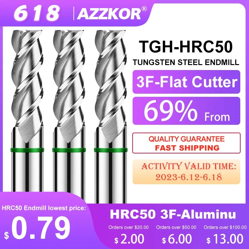 Azzkor Tungsten Steel Carbide For Aluminu Milling Cutter 3f Color-ring ...
