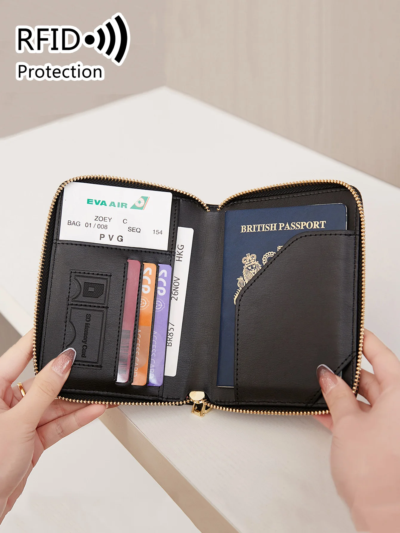 Solid-color-minimalistRFIDpassport-clip-PU-leather-travelpassport ...