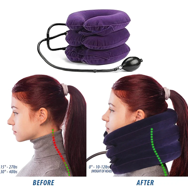 Cervical Massager Traction Neck Stretch Belt Collarneck Stretcher Band ...