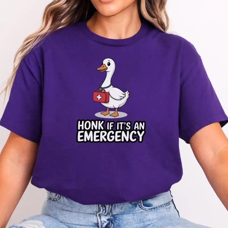 Funny Nurse Goose T Shirt Honk If It's an Emergency Cute Doctor for ...