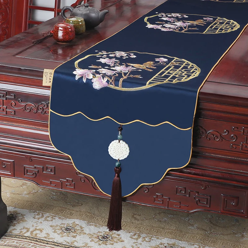 Luxury-Chinese-Table-Runner-With-Tassels-For-Home-Dining-Tea-Coffee ...