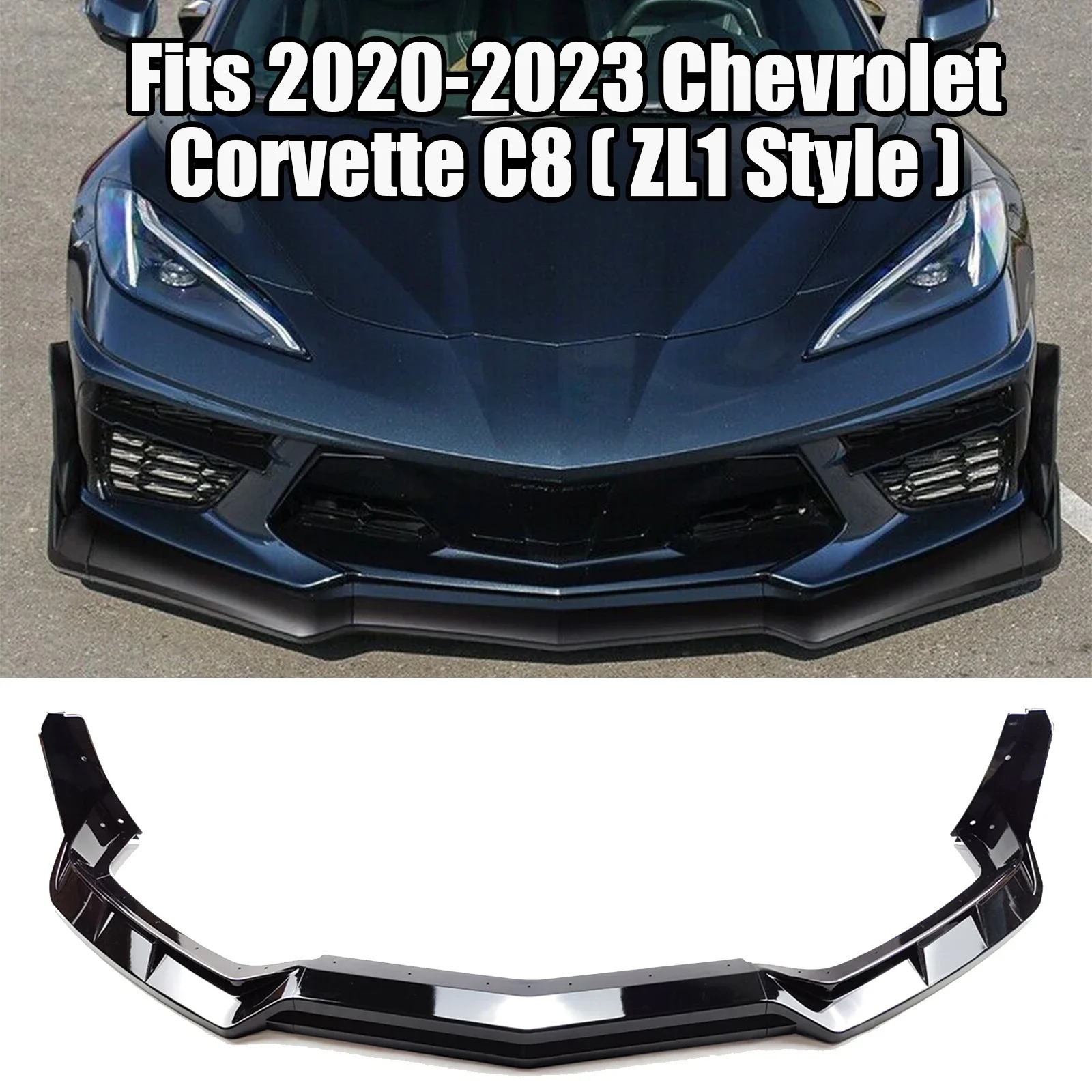 Car-Front-Bumper-Lip-For-2020-2023-Chevrolet-Corvette-C8-2-Door-7PCS ...