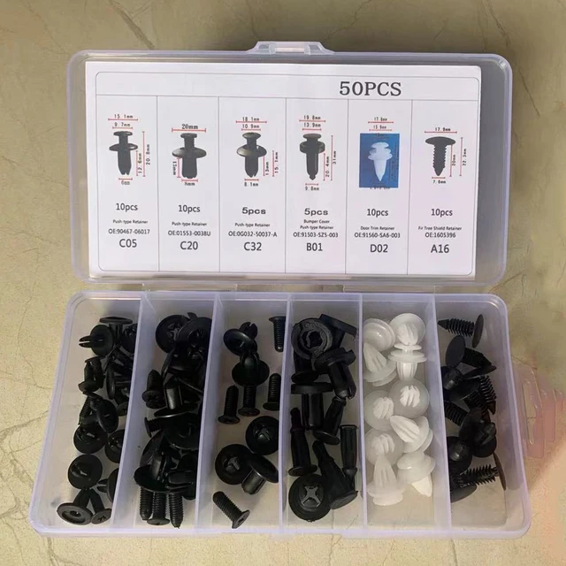 Auto Bumper Retainer Clips Car Plastic Rivets Fasteners Push Retainer Clips Kit Mix Sizes Door ...